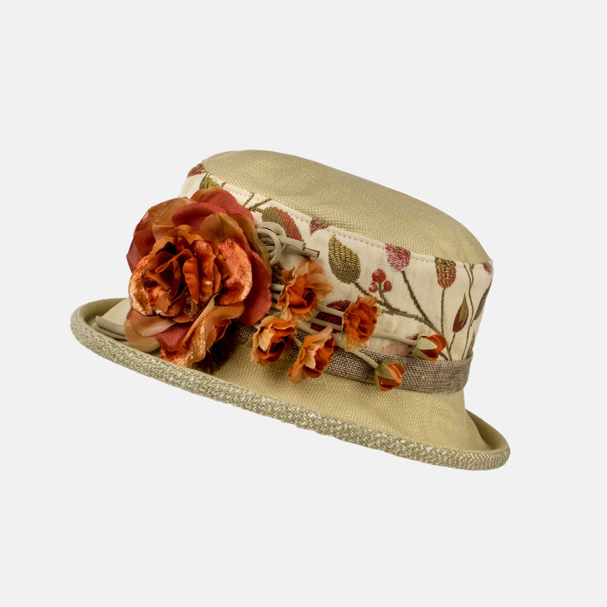 Cream and Terracotta Small Brim Vintage Hat – Proppa Toppa Hats