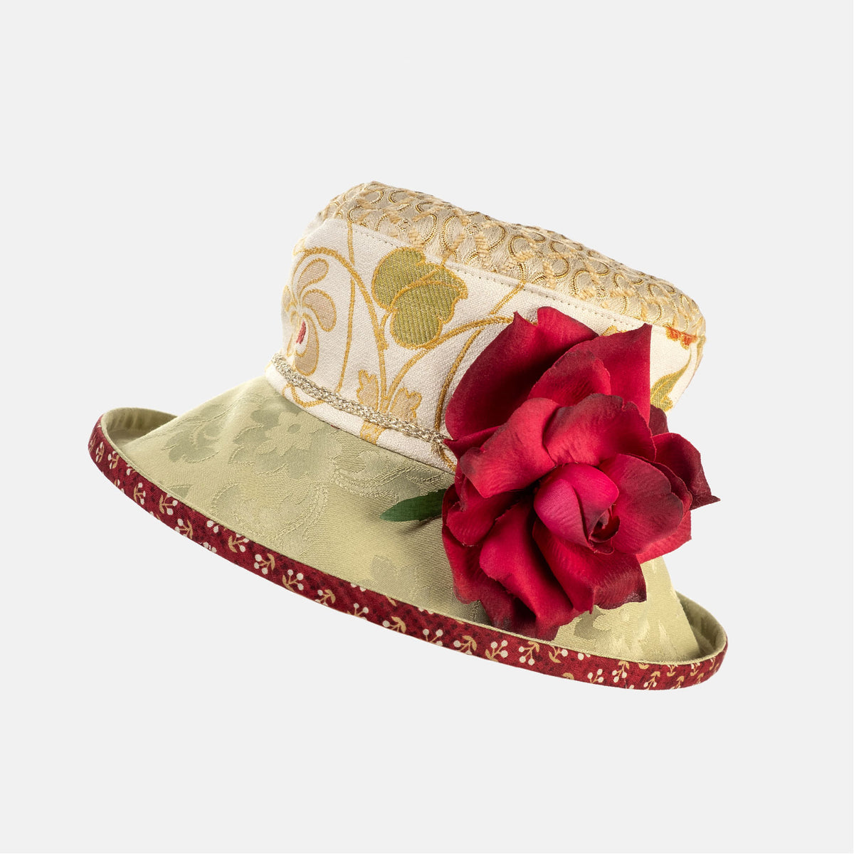 Vintage Fabric Hat with Rose – Proppa Toppa Hats