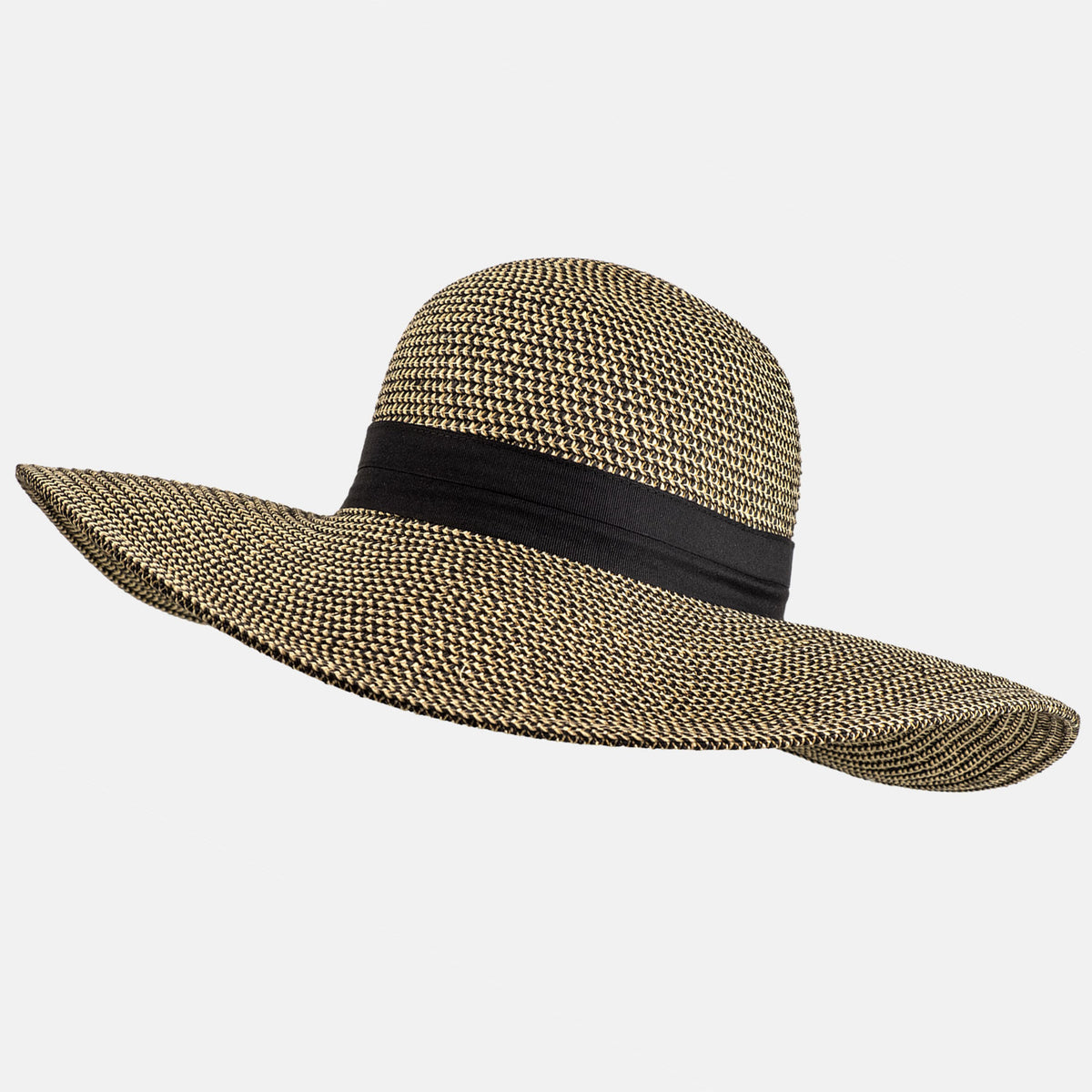 Black and Natural Sun Hat with Black Band – Proppa Toppa Hats